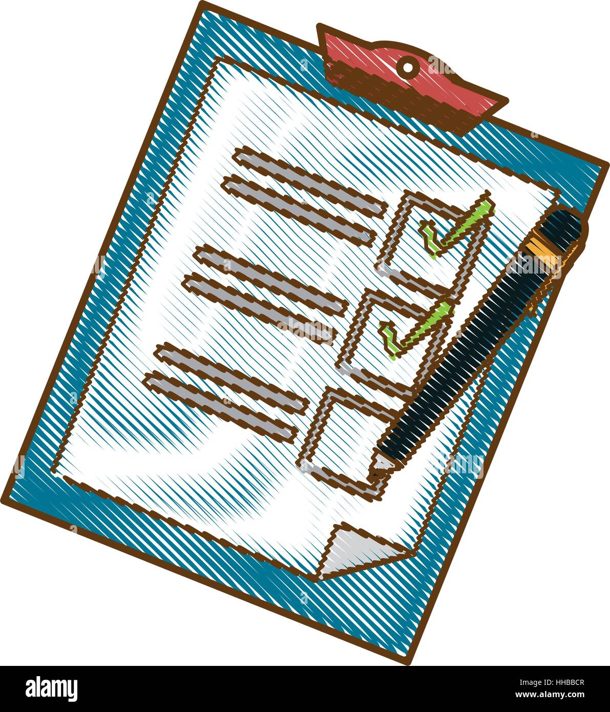 checklist and pen icon over white background. vector illustration Stock ...