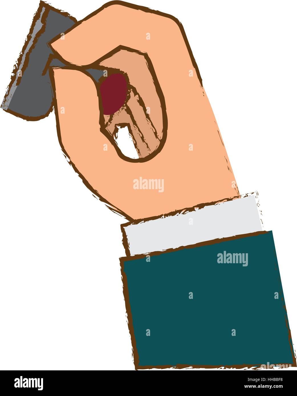 hand holding a stamp icon over white background. vector illustration ...