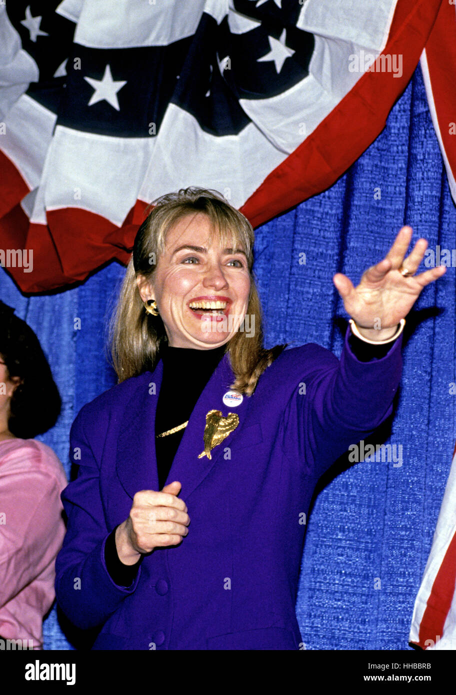 Hillary Rodham Clinton, wife of Governor Bill Clinton (Democrat of ...