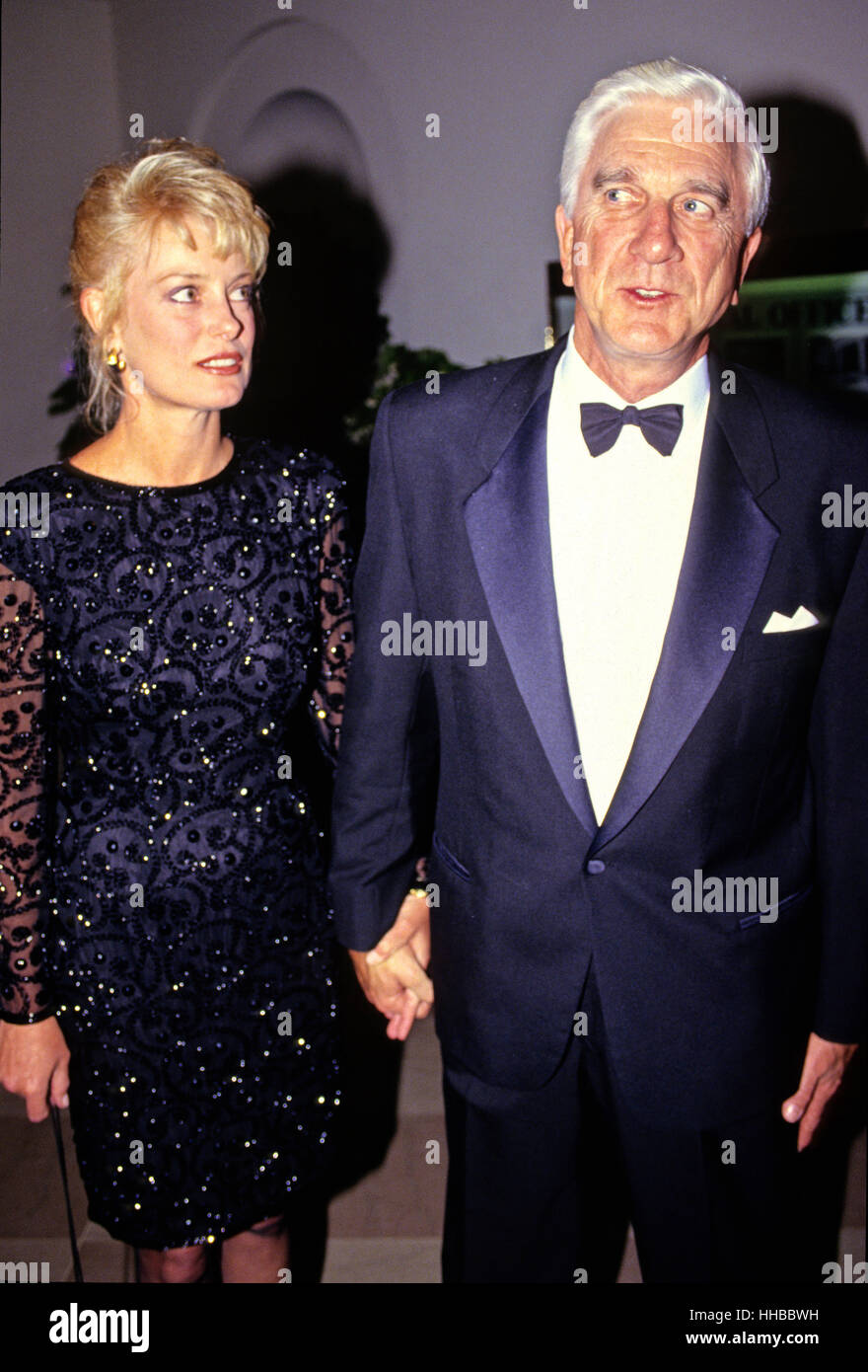 Actor Leslie Nielson, left, and Barbaree Earl, left, arrive for the ...