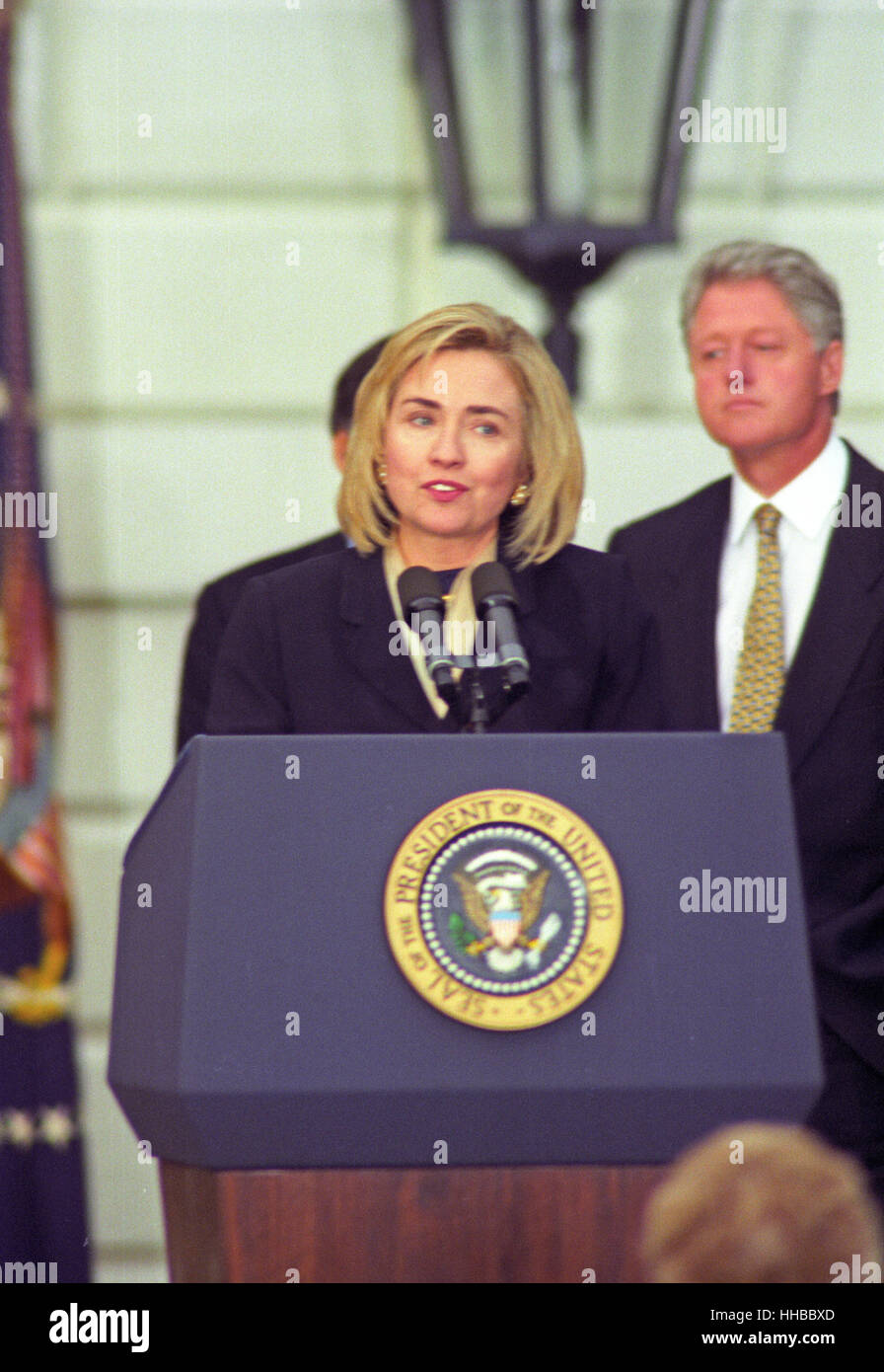 First lady Hillary Rodham Clinton thanks supporters and staff on the ...