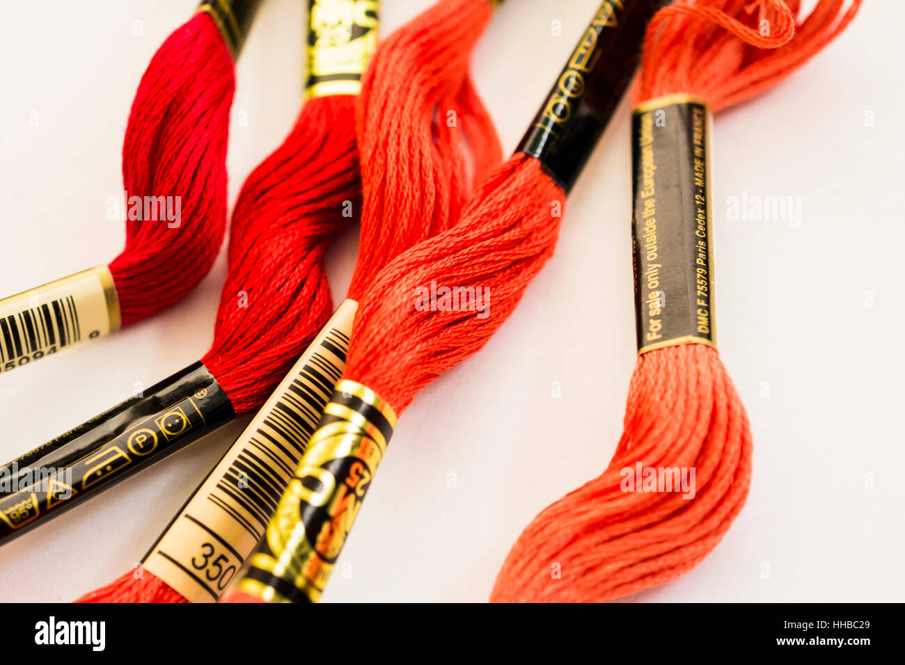 Colorful cotton craft threads for embroidery Stock Photo - Alamy