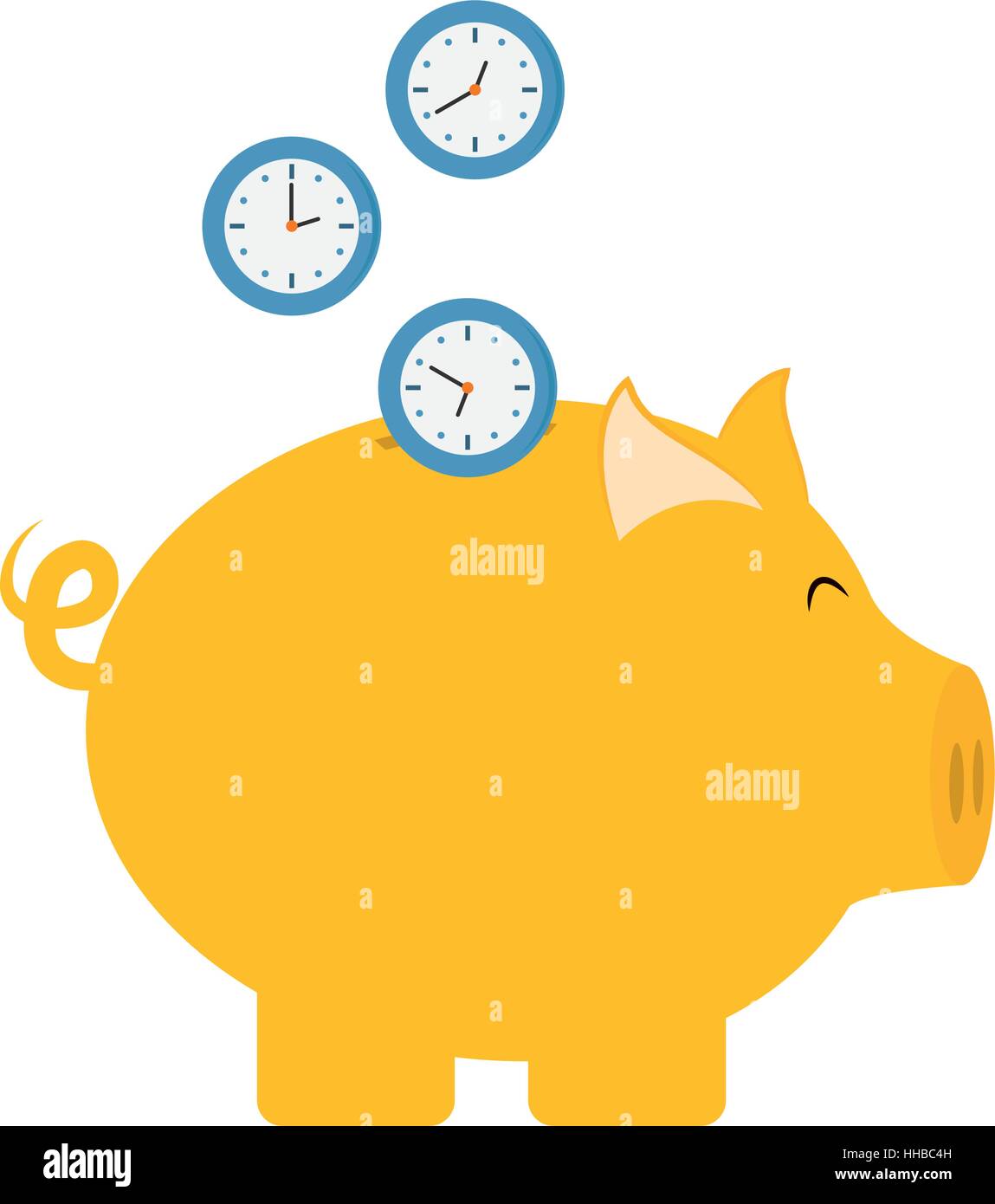 piggy bank with clocks icon image vector illustration design Stock ...