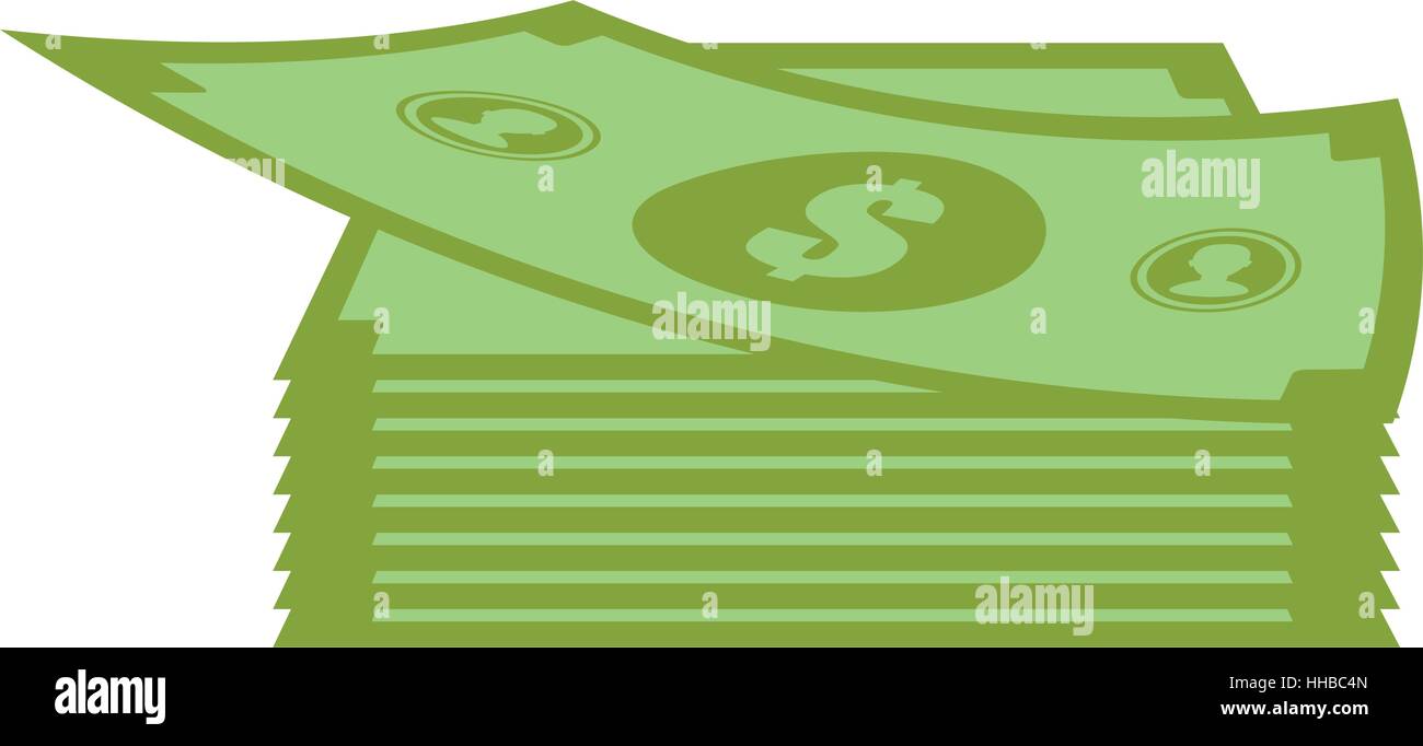 money bills or wad of cash over white background. colorful design ...