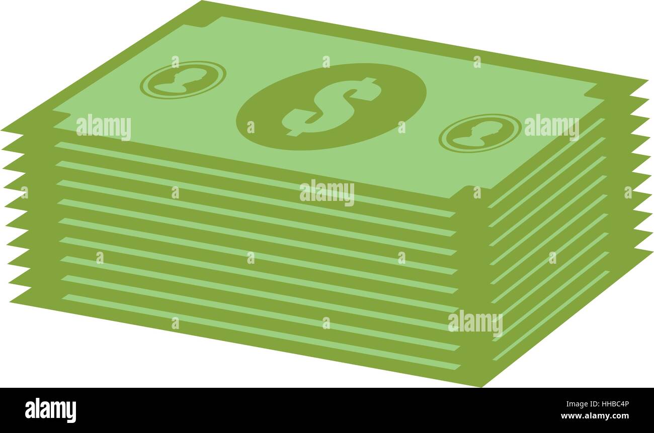 money bills or wad of cash over white background. colorful design ...