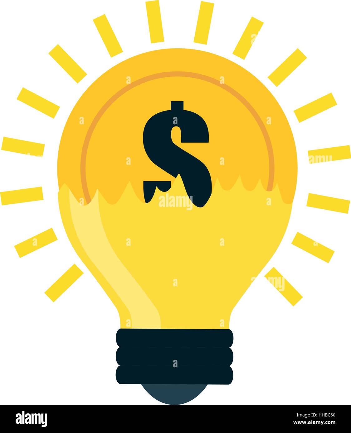 bulb light with money sign icon over white background. vector ...