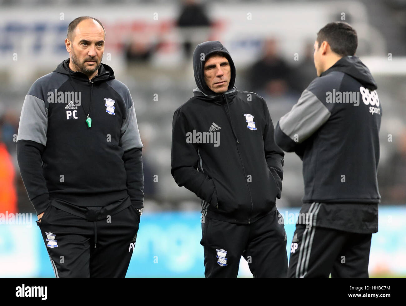 (From left to right) Birmingham City coach Pierluigi Casiraghi, manager ...