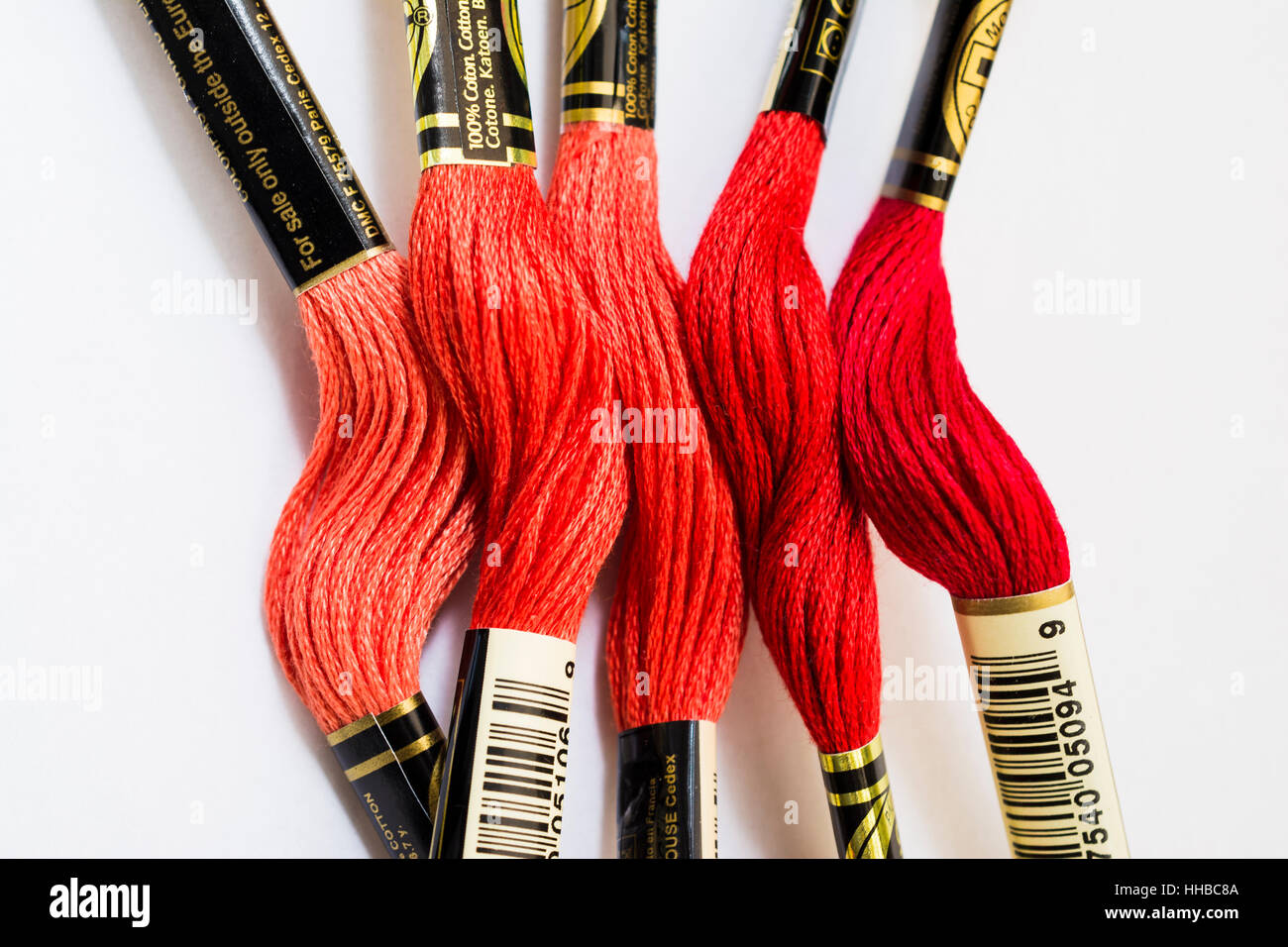Colorful cotton craft threads for embroidery Stock Photo - Alamy