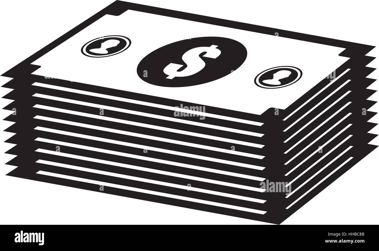 money bills or wad of cash over white background. vector illustration ...