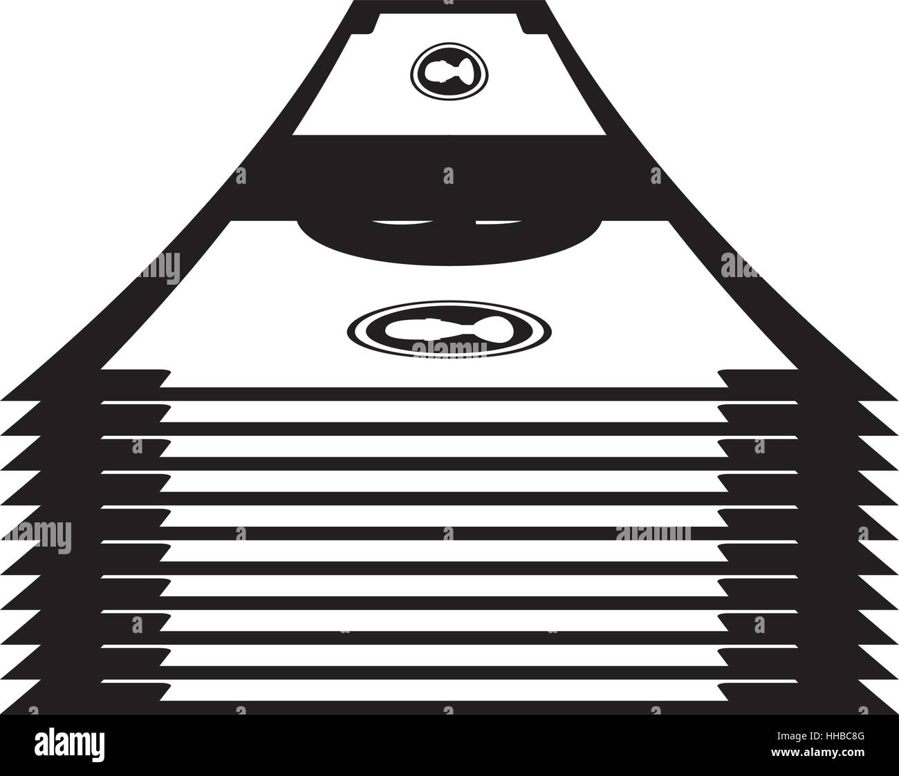 money bills or wad of cash over white background. vector illustration ...