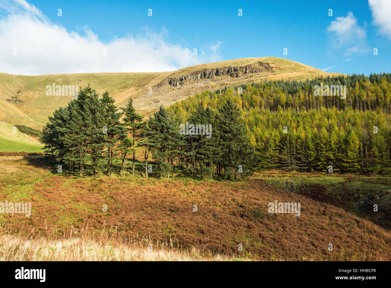 Welsh hills at the top of the Garw Valley at Blaengarw, in south Wales ...