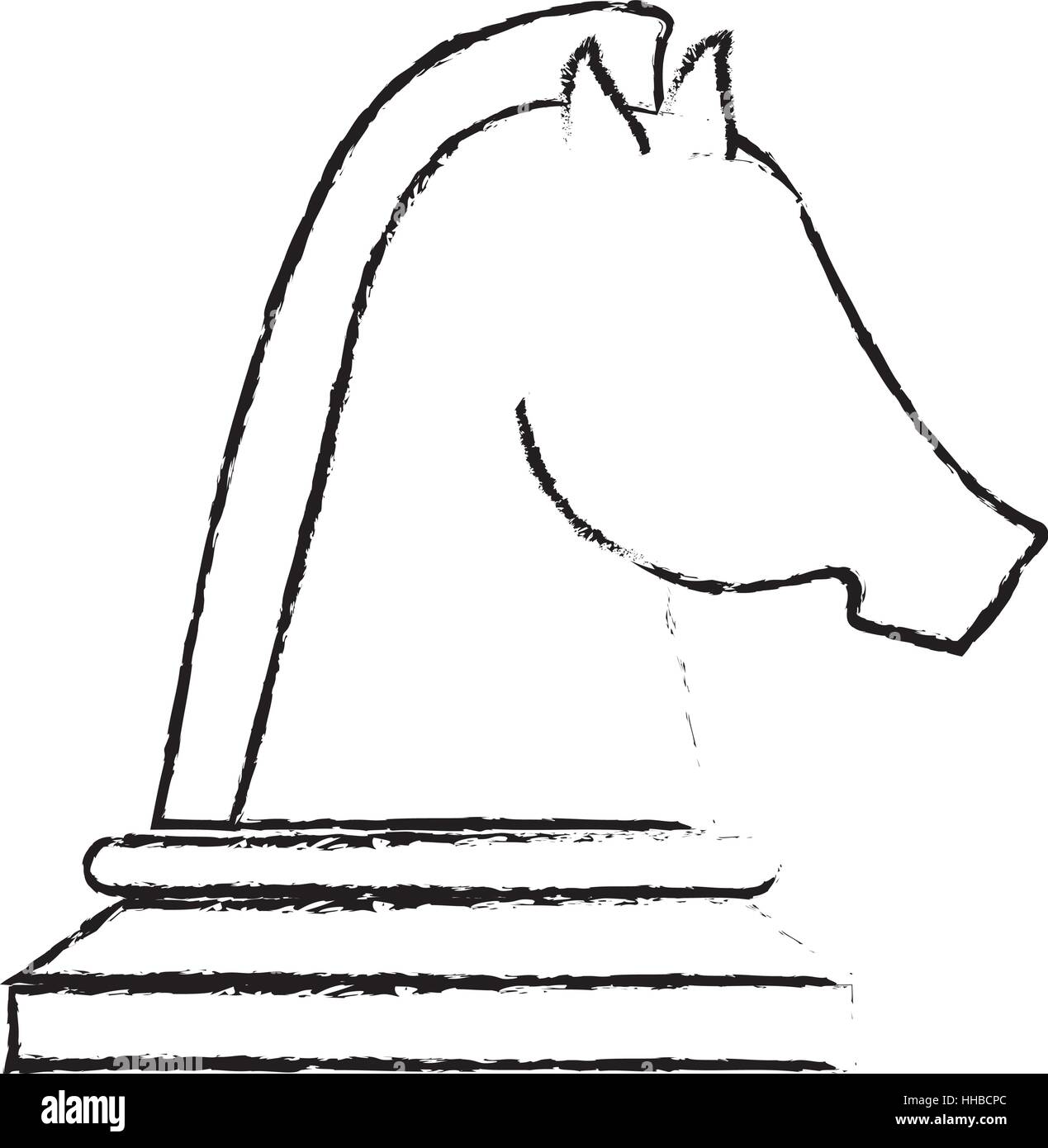 horse chess piece over white background. vector illustration Stock ...