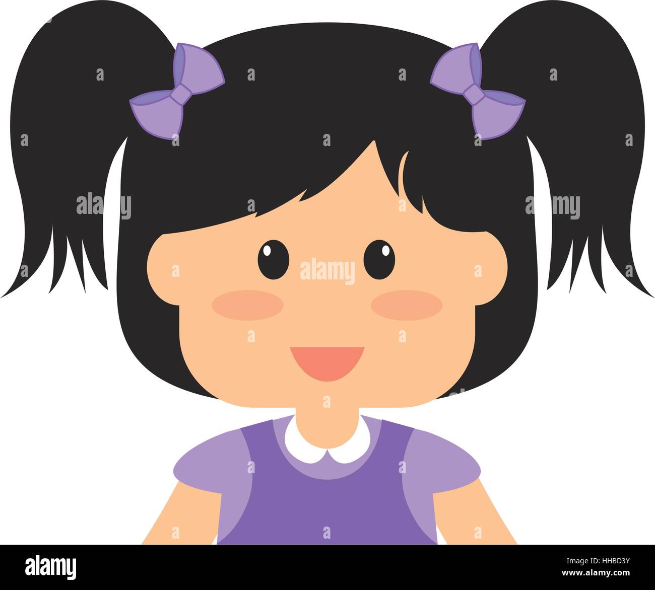 cute girl icon over white background. colorful design. vector ...