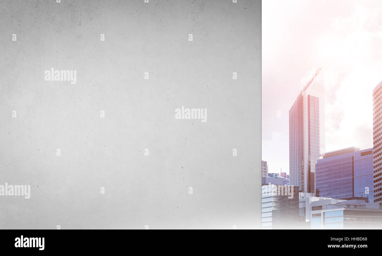 Concrete empty banner Stock Photo - Alamy