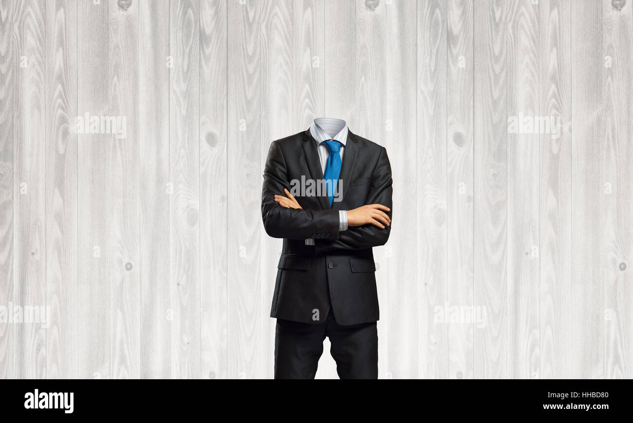 Businessman without head Stock Photo - Alamy