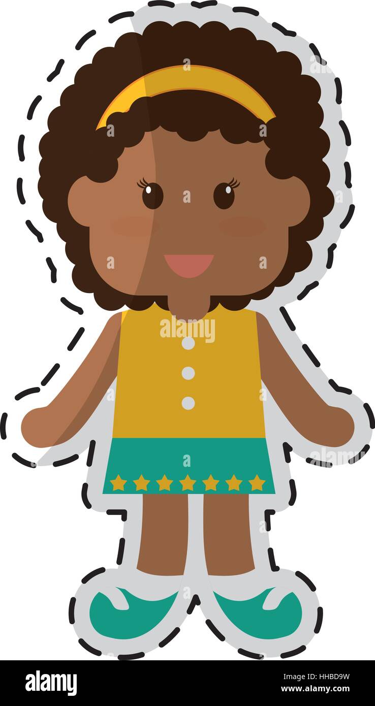 girl child icon image sticker vector illustration design Stock Vector ...