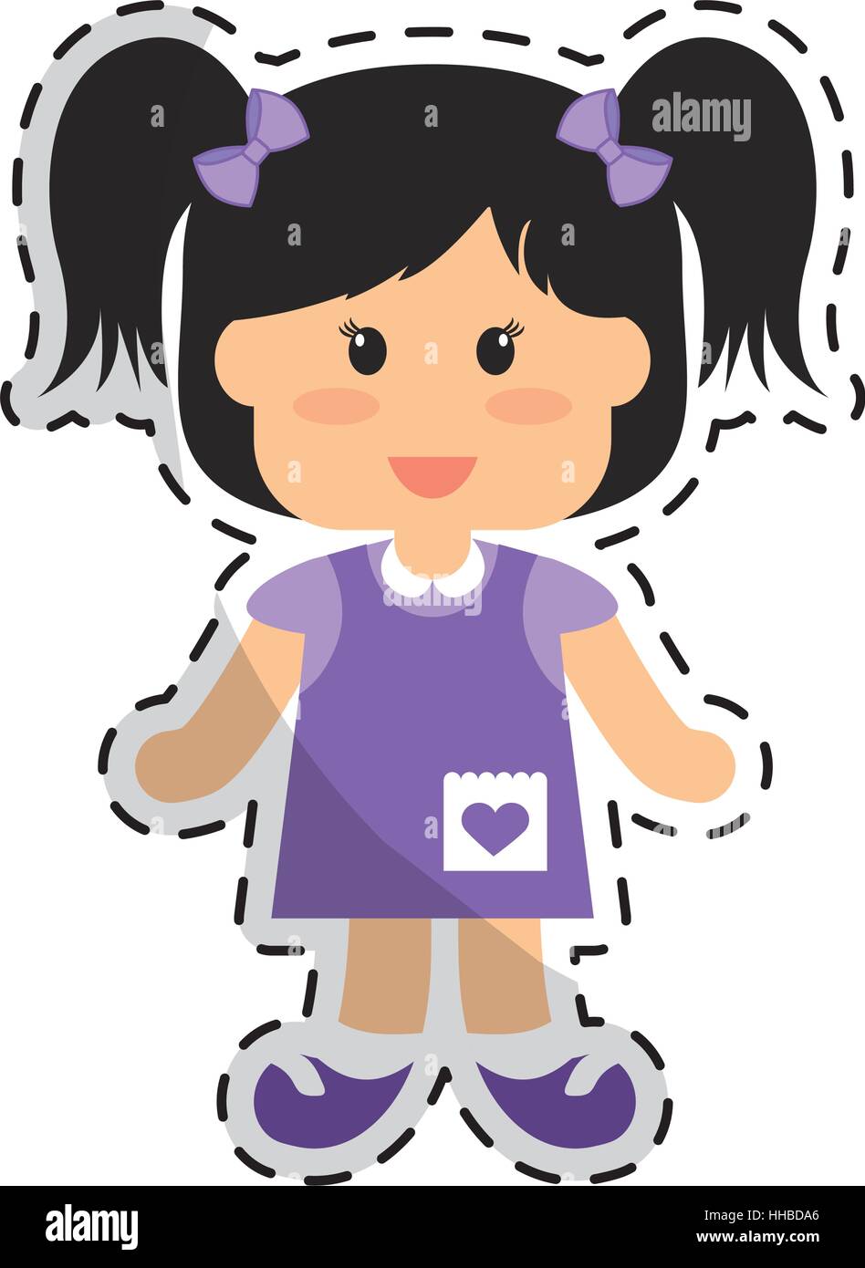 girl child icon image sticker vector illustration design Stock Vector ...