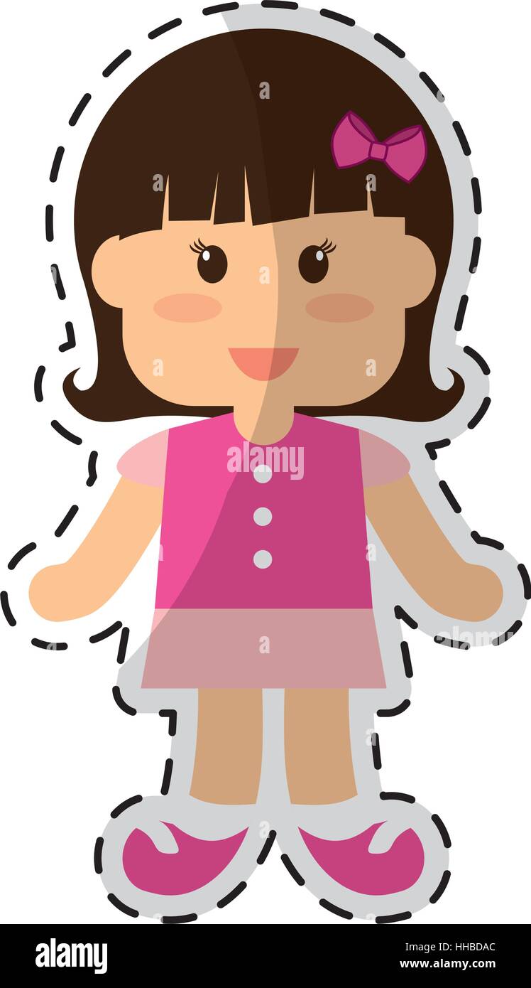 girl child icon image sticker vector illustration design Stock Vector ...