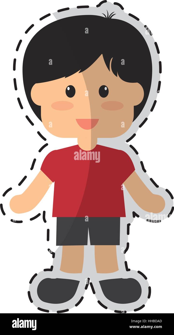 boy child icon image sticker vector illustration design Stock Vector ...