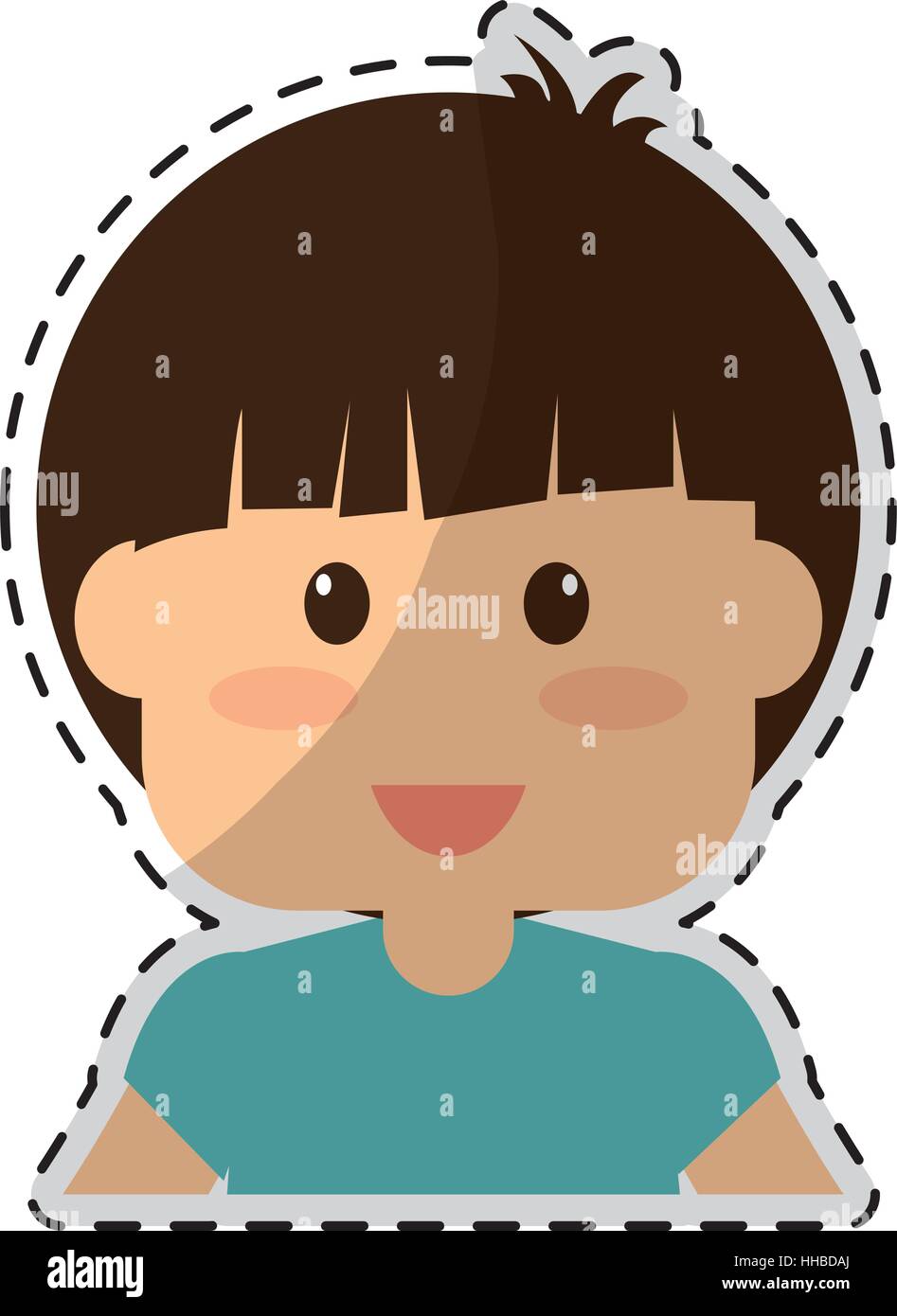 boy child icon image sticker vector illustration design Stock Vector ...