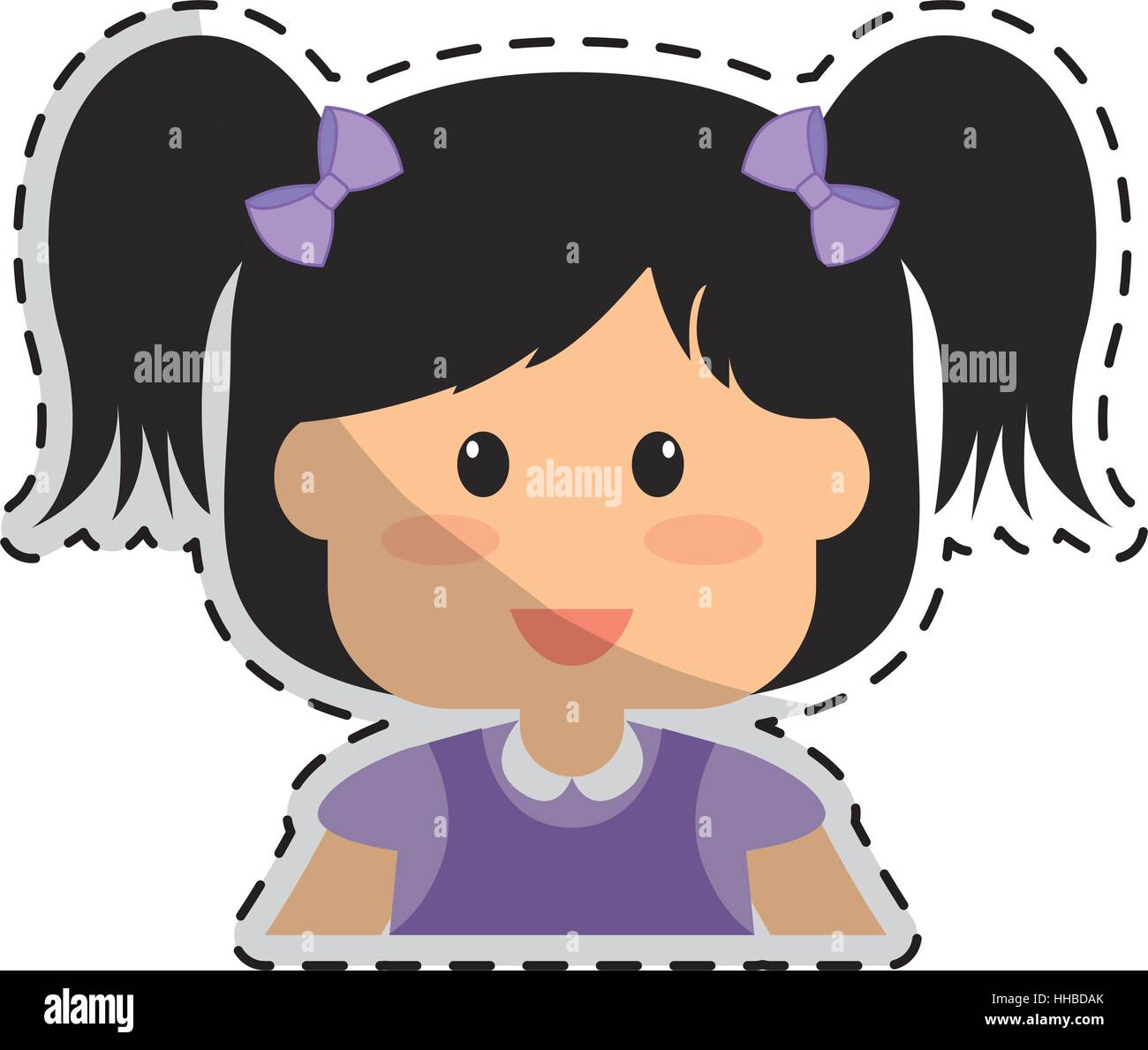 girl child icon image sticker vector illustration design Stock Vector ...