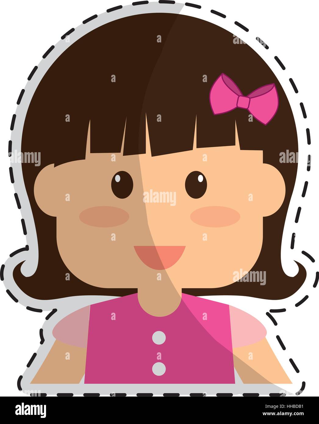 girl child icon image sticker vector illustration design Stock Vector ...