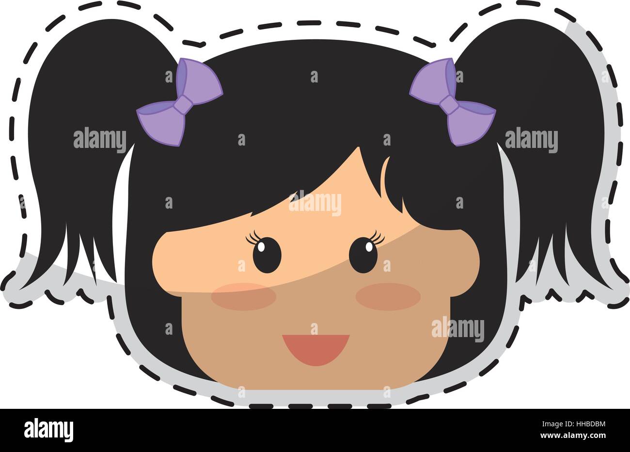 girl child icon image sticker vector illustration design Stock Vector ...