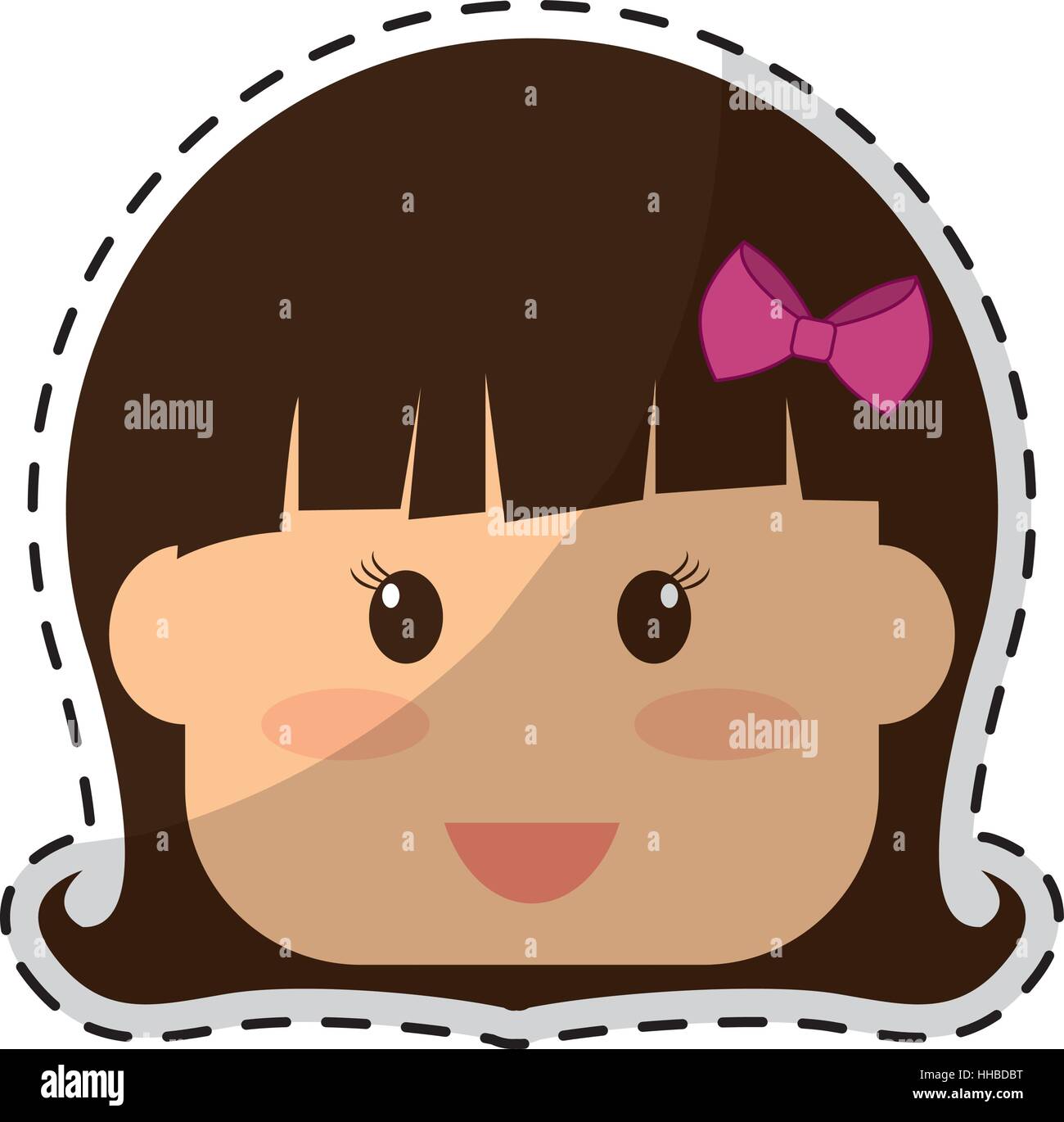 girl child icon image sticker vector illustration design Stock Vector ...