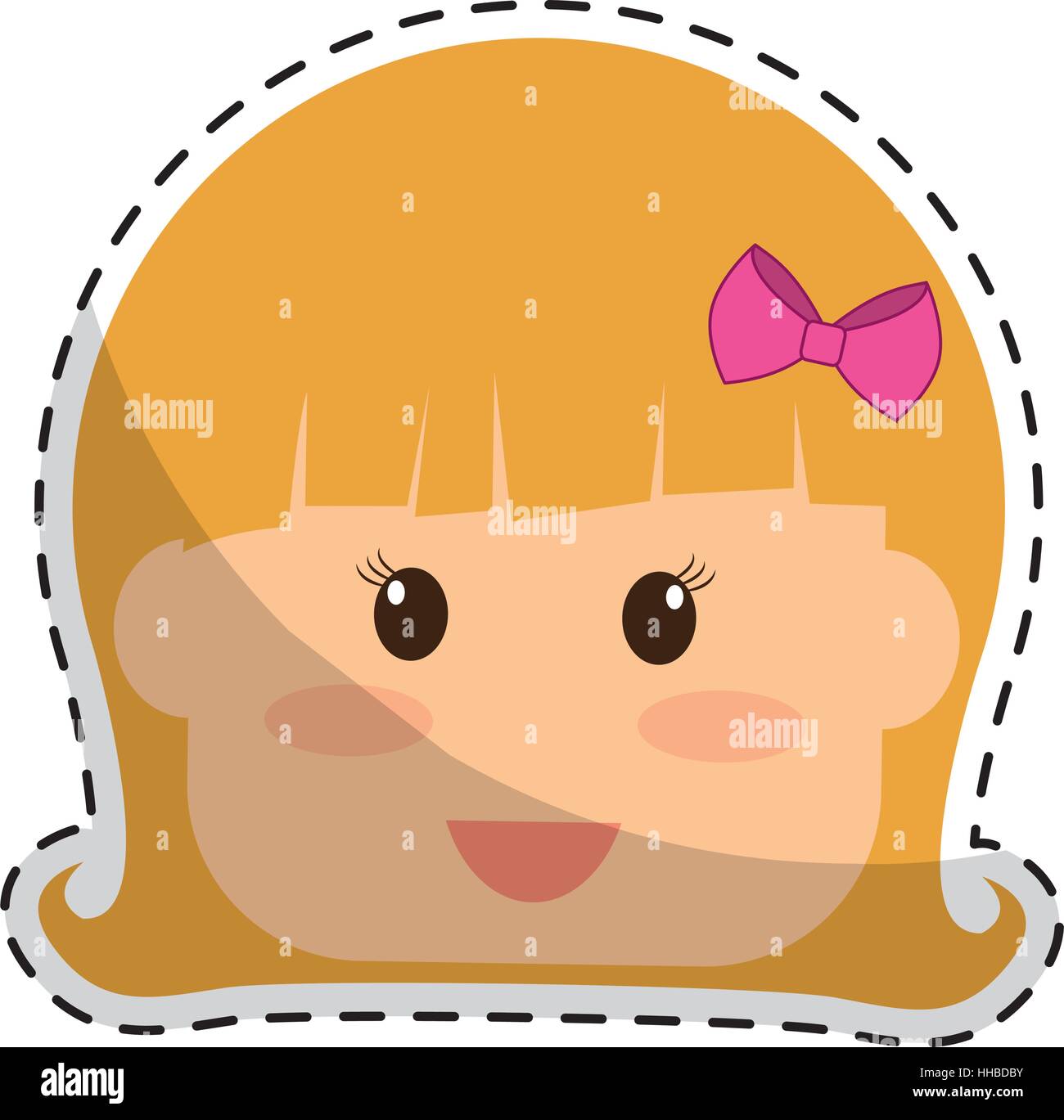 girl child icon image sticker vector illustration design Stock Vector ...