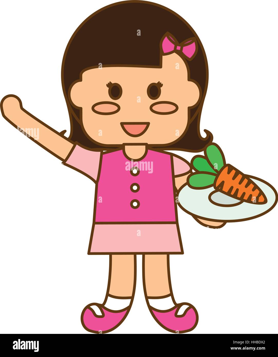 happy child with healthy eating related icons image Stock Vector Image ...