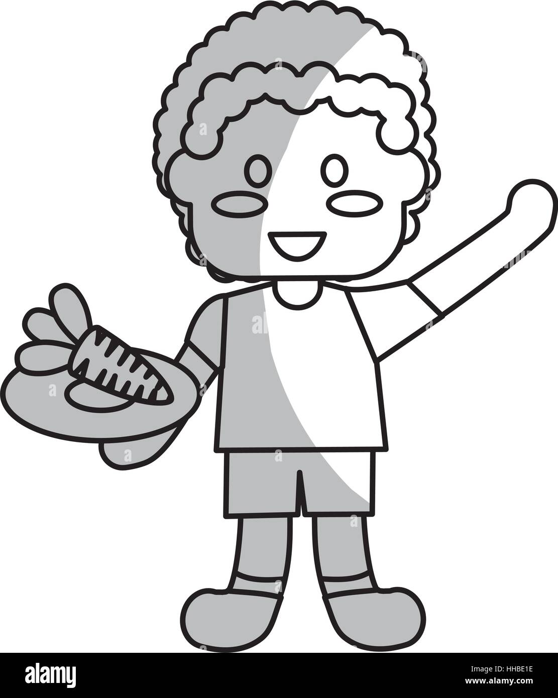 happy child with healthy eating related icons image Stock Vector Image ...