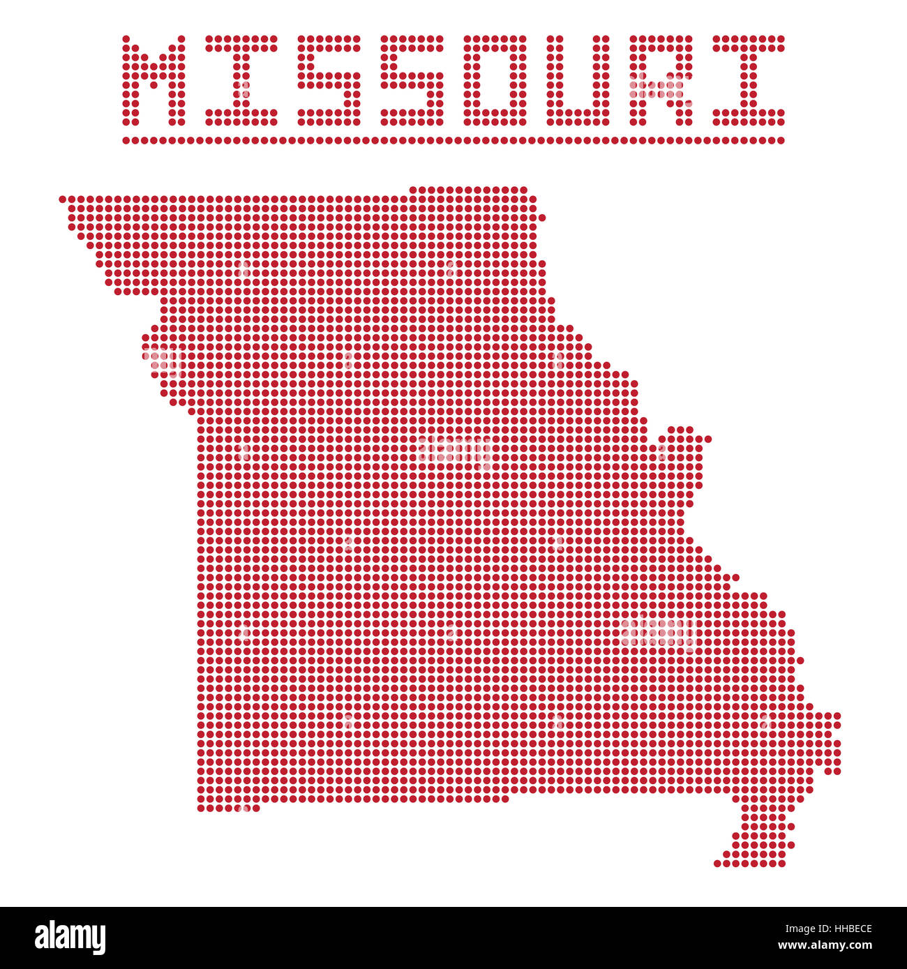 A dot map of Missouri state isolated on a white background Stock Photo ...