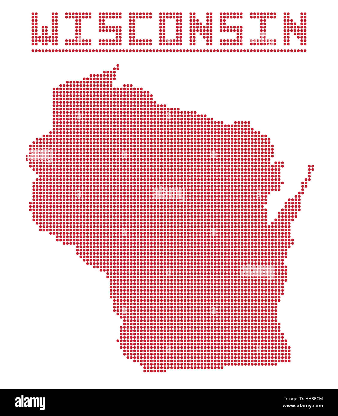 A dot map of Wisconsin state isolated on a white background Stock Photo ...