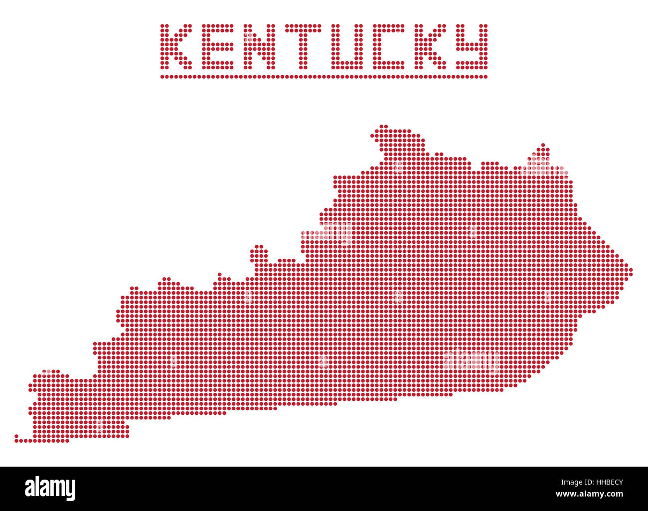 A dot map of Kentucky state isolated on a white background Stock Photo ...