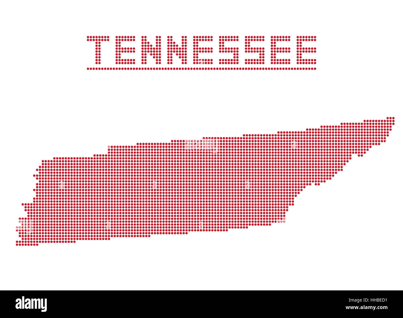 A dot map of Tennessee state isolated on a white background Stock Photo ...