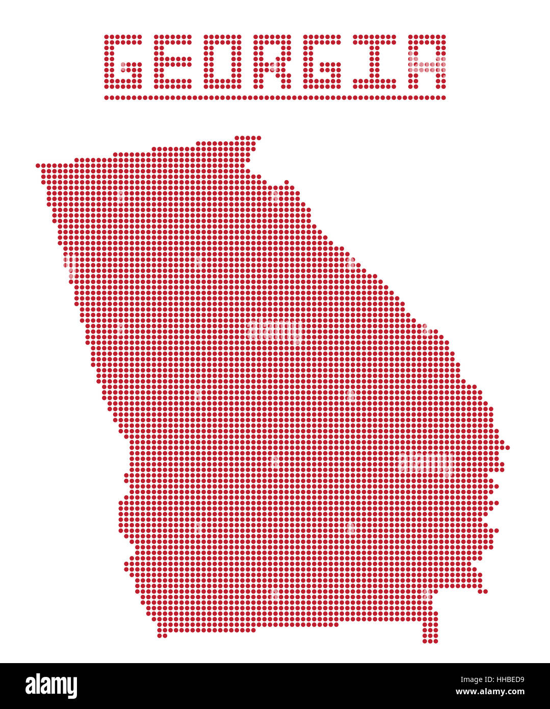 A dot map of Georgia state isolated on a white background Stock Photo ...