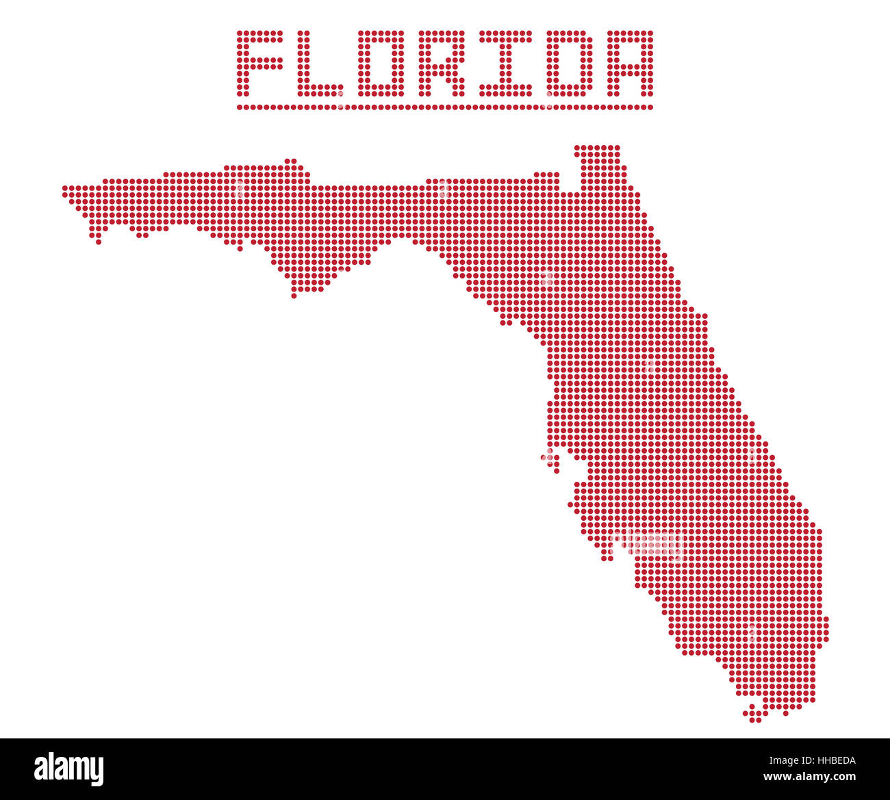 A dot map of Florida state isolated on a white background Stock Photo ...