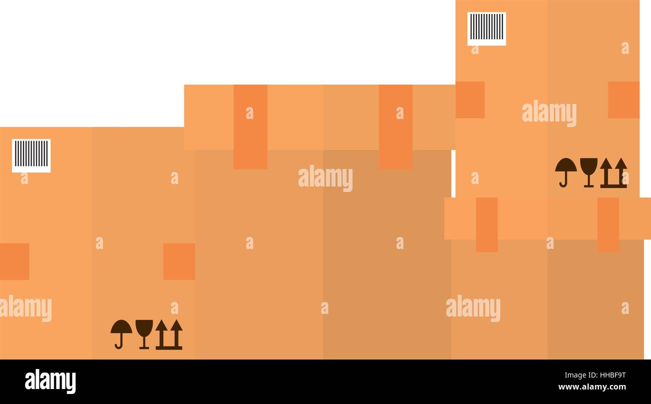 stacks of carton boxes icon over white background. shipping and ...