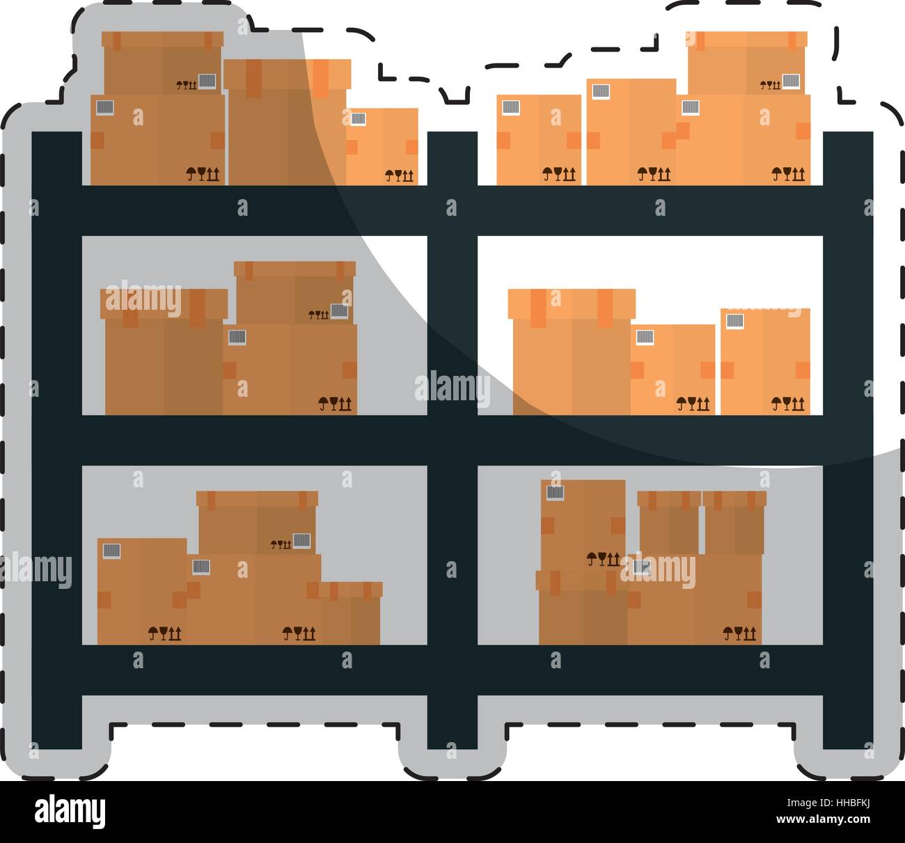 cargo shipping or handling related icons image sticker vector ...