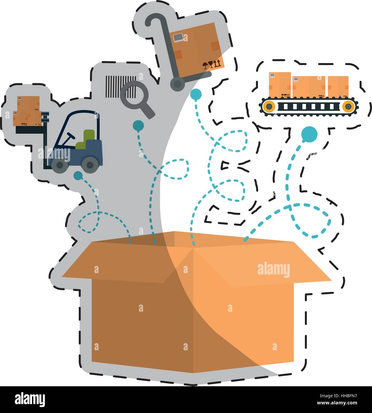 cargo shipping or handling related icons image sticker vector ...