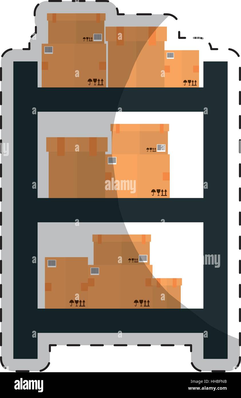 cargo shipping or handling related icons image sticker vector ...