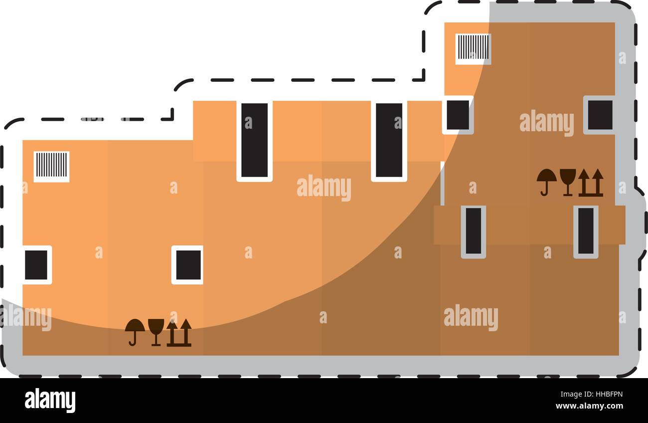 stacks of carton boxes over white background. colorful design. vector ...