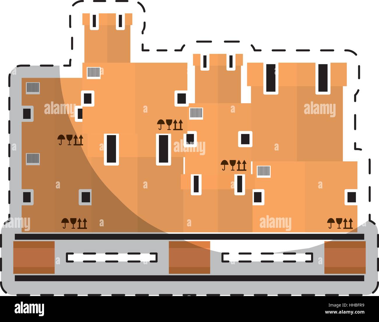 stacks of carton boxes over white background. colorful design. vector ...