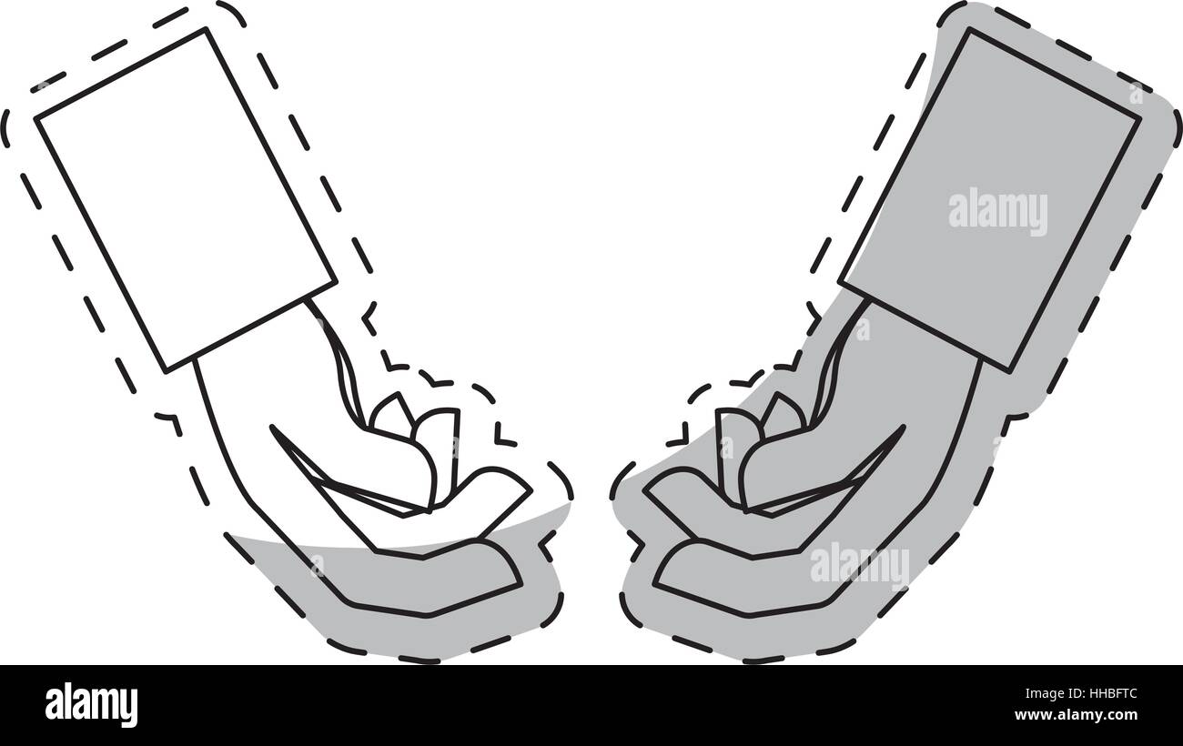 human hands over white background. vector illustration Stock Vector ...