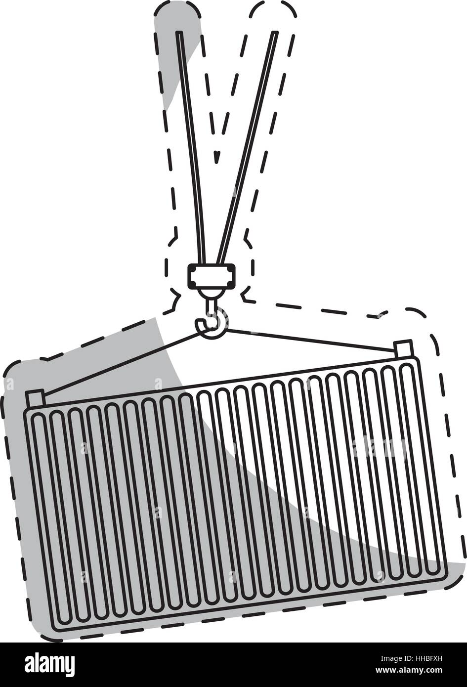 cargo container icon over white background. vector illustration Stock ...