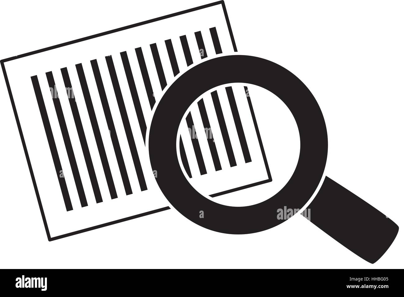 bars code with magnifying glass over white background. vector ...