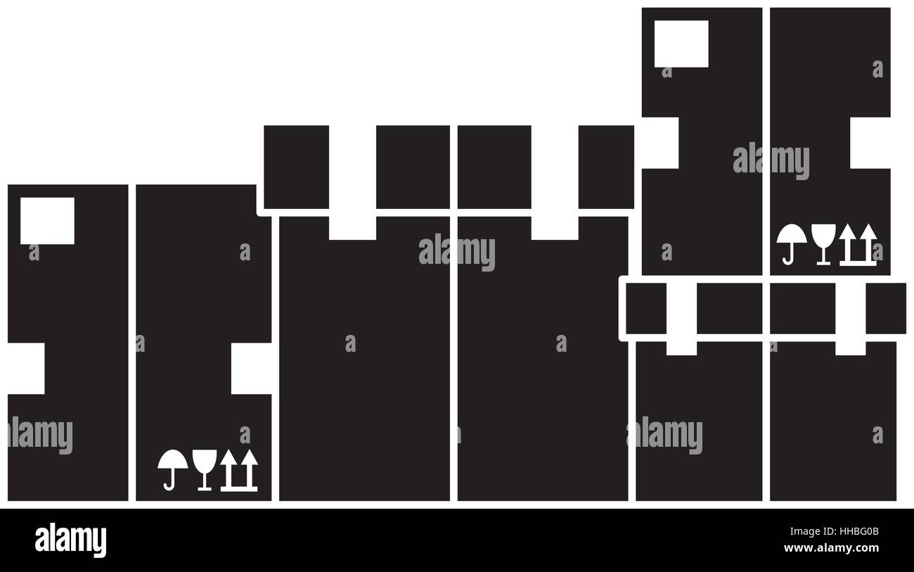 stacks of carton boxes over white background. vector illustration Stock ...