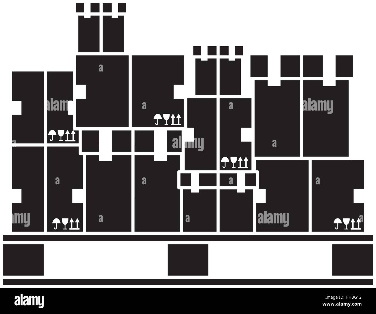 stacks of carton boxes over white background. vector illustration Stock ...