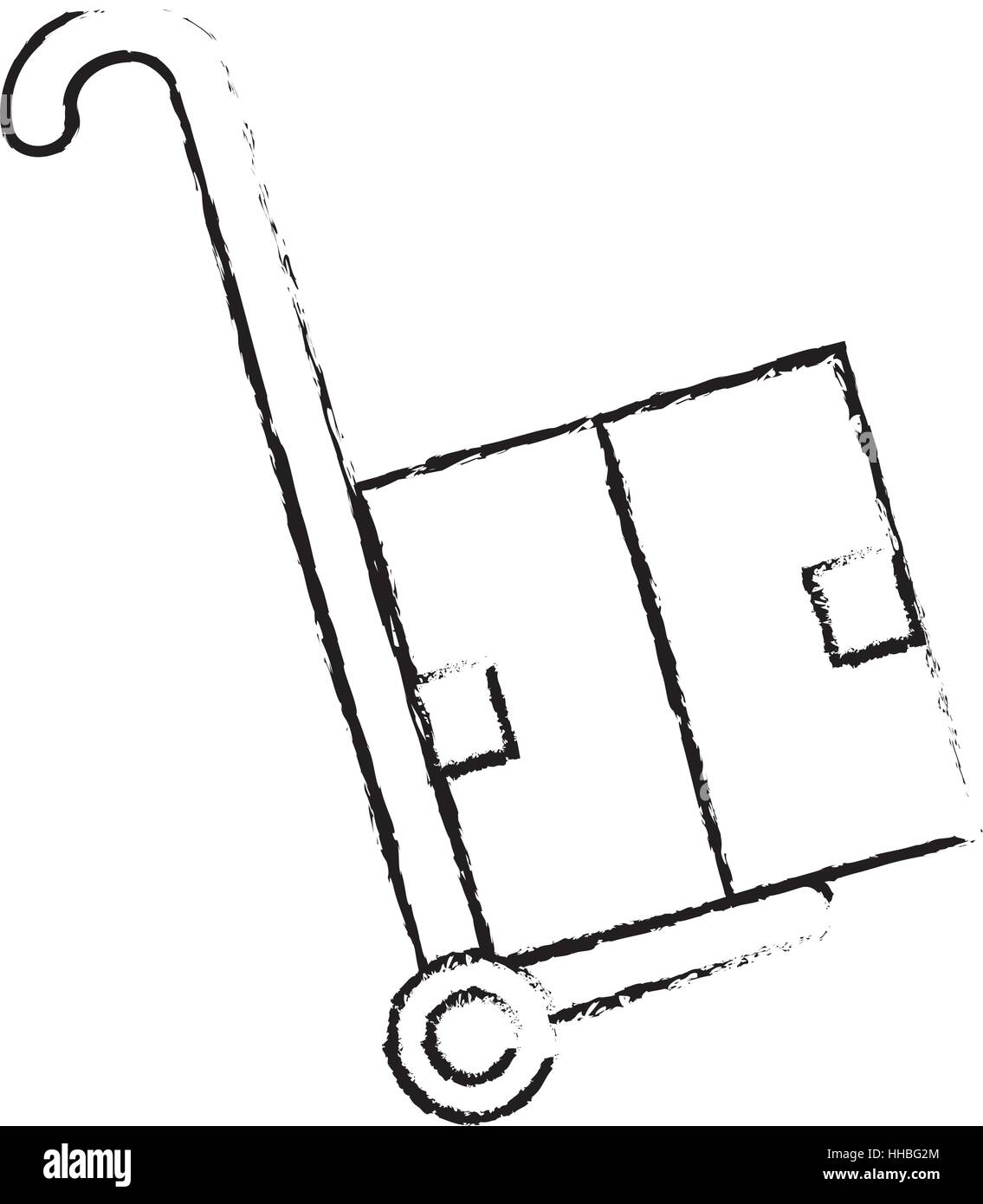 handcart with carton box over white background. vector illustration ...