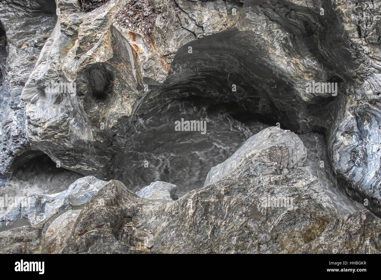 ravine, sensational, clammy, structure, mountain, water, stone ...